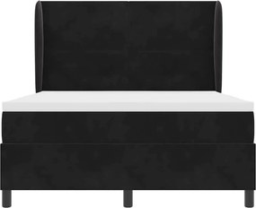 Postel s boxspringem s čelo Černý 190 x 140 cm samet 3340924