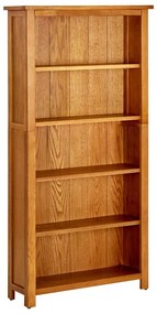 Knihovna s 5 policemi 70 x 22 x 140 cm masivní dubové dřevo 331736