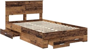 Rám postele s čelo Staré dřevo 120 x 190 cm Kompozitní dřevo 3410929