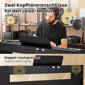 Costway Digitální piano s 88 kladívkovými klávesami, černé