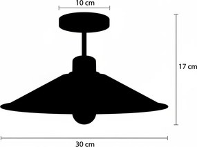 Rustikální stropní světlo LEO bronzová barva 30 cm 1×E27