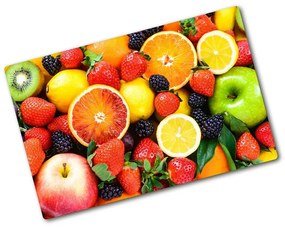 Wallmuralia Kuchyňská deska velká skleněná Barevné ovoce 80x52 cm