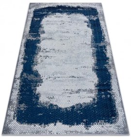 Dywany Łuszczów, Kusový koberec Core A004 Frame blue/grey, 140x190, modrá, chodba / předsíň