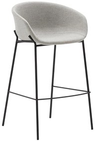 OnaDnes -20% Světle šedá látková barová židle Kave Home Yvette 74 cm