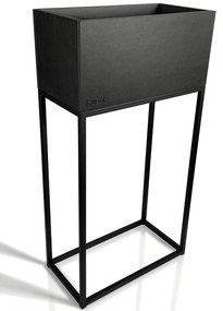 Černý vysoký kovový květináč LOFT FIORINO 42X22X80 cm
