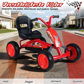 Costway Dětská motokára Pedál s nastavitelným sedadlem Pneumatika pro jízdu
