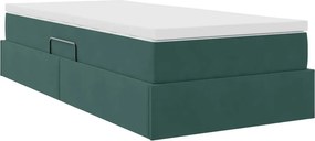 Postel s úložným prostorem a matrací Tmavě zelená 90 x 200 cm 3370278
