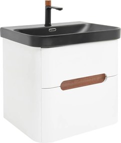 Koupelnová skříňka s umyvadlem a baterií SAT Fusion 57,5x53x45 cm bílá matná mat SATFUSION260WBKMBA