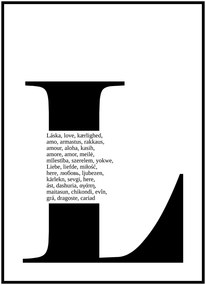 Plakát L jako Láska Rozměr plakátu: A4 (21 x 29,7 cm)