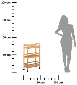Polička do koupelny na kolečkách Linha, bambus