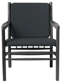 Židle J147 z dubového masivu - textilní potah barva potahu:: antracitová, Barva rámu:: černý dub