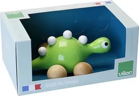 Vilac Dřevěný dinosaurus na kolečkách zelený / od 12 měsíců