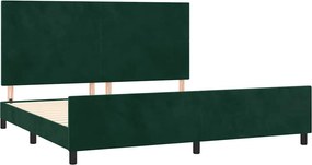Rám postele bez matrace tmavě zelená 200 x 200 cm samet 3125656