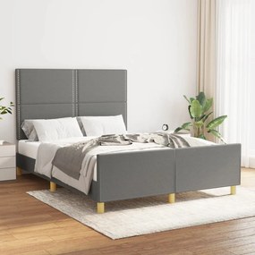 Rám postele bez matrace tmavě šedý 140 x 190 cm textil 3124969