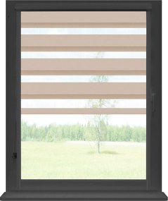 Dekodum Roleta den a noc v antracitové kazetě soft, barva látky Ecru Šířka (cm): 66, Výška (cm): Balkonová (do 200 cm), Strana mechanismu: Práva