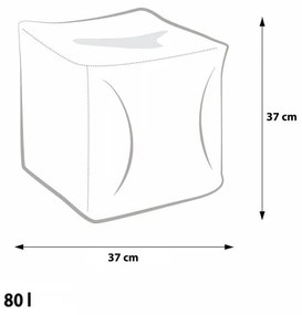 EF1035 Ecopuf Taburetka - CUBE - S ekokůže E20 - Tyrkysová