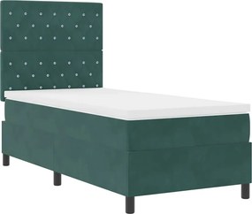 Postel s boxspringem s matrací Tmavě zelená 100 x 200 cm samet 3339749