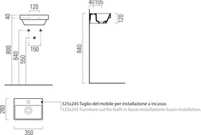 GSI Sapho NORM 35 x 12 x 26 cm 8650111 umývátko s otvorem