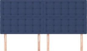 Čelo postele modré 180x5x118/128 cm látkové 3116786