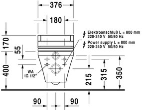 DURAVIT DURASTYLE SensoWash WC závěsné, bílá, 2542590000