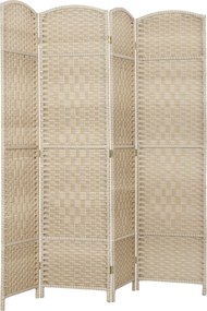 HOMCOM skládací dřevěný paraván se 4 panely, 180 × 180 cm, dub