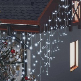 LED světelný závěs rampouchy 10 m 400 LED studený bílý 8 funkcí 328911