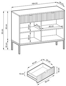 Piaski Komoda Nova KSZ-104 Barva: černá