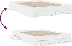 Rám postele se zásuvkami bílý 150 x 200 cm kompozitní dřevo 3280377