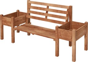 Zahradní lavička Outsunny, pro 2 osoby, dřevěná lavička s květináčem, nosnost až 240 kg, 184 x 59 x 95 cm, tmavě hnědá | Aosom
