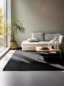 Hanse Home, Kusový koberec Bouclé Jute 105976 Black, 190x280, černá, chodba / předsíň