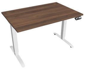Elektr. nastavitelný stůl 120x80 s pamětí - HOBIS MOTION  MS 2M 1200 Dekor stolové desky: ořech, Barva kovové podnože: bílá