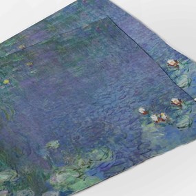 Lenbutik Lněné prostírání 48x32 cm Modré lilie - ráno/ Water Lilies - Morning
