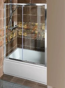 Polysan Deep - Sprchové dveře dvoudílné 1400x1650 mm, lesklý hliník/čiré sklo MD1416