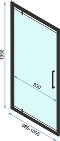 Rea Rapid Swing - sprchový kout s vyklápěcími dveřmi 120(dveře) x 80(stěna) čiré sklo, černý profil, KPL-009934