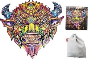 Dřevěné puzzle Bizon XL / 137 dílků / dárková krabička