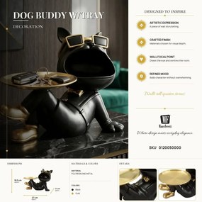 Dekorativní soška Dog Buddy černo-zlatá