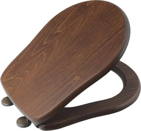 Sapho Kerasan Retro - WC sedátko Soft Close, ořech/bronz 108640