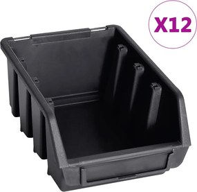 32dílný set skladovacích zásobníků nástěnné panely červenočerný 146281