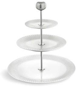 Třípatrový bílý porcelánový etažér Kähler Design Hammershoi Etagere, ⌀ 28 cm