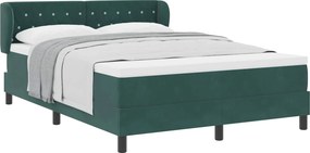 Postel s boxspringem s čelo Tmavě zelená 140 x 190 cm samet 3340331