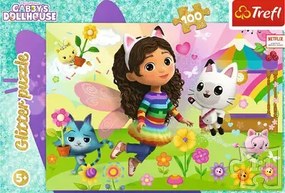Trefl - Puzzle - Třpytivé: Gábinin kouzelný domek / 100 dílků / 48 x 3