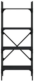 Petromila Knihovna se 4 policemi černá 56x31,5x138,5 cm kompozitní dřevo