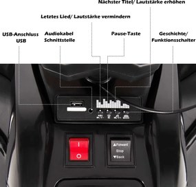 Costway 12 V elektrická dětská čtyřkolka s úložným prostorem a LED světly mini
