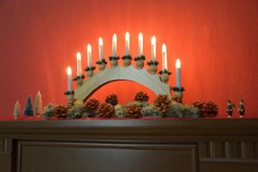 Nexos 5962 Vánoční dekorace - svícen s 10ti LED diodami