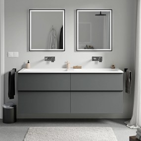Koupelnová skříňka LAVOA 160 cm s umyvadlem z minerálního odlitku CREAM - možnost volby barvy