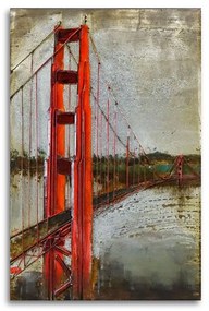 Železný 3D obraz GOLDEN GATE