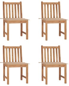 Zahradní židle 4 ks s poduškami masivní teak 3073091