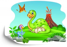 Fototapeta Dinosauři Na Glade Omyvatelný vlies 254x184