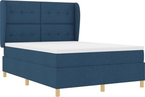 Postel s boxspringem s čelo Modrá 200 x 140 cm textil 3340759