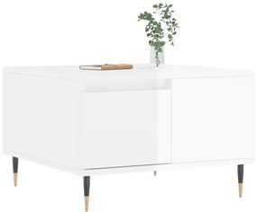 Konferenční stolek lesklý bílý 55x55x36,5 cm kompozitní dřevo - Default Title